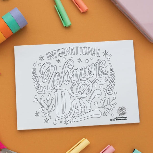 FREE Women's Day Coloring Page - NatterDoodle