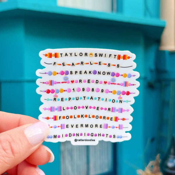 Taylor Swift Eras Albums Friendship Bracelet Sticker - NatterDoodle