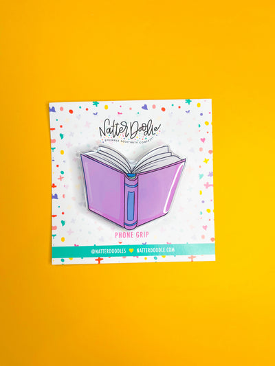 Call Me Bookish Phone Grip Reading Teacher Book Library Pink - NatterDoodle