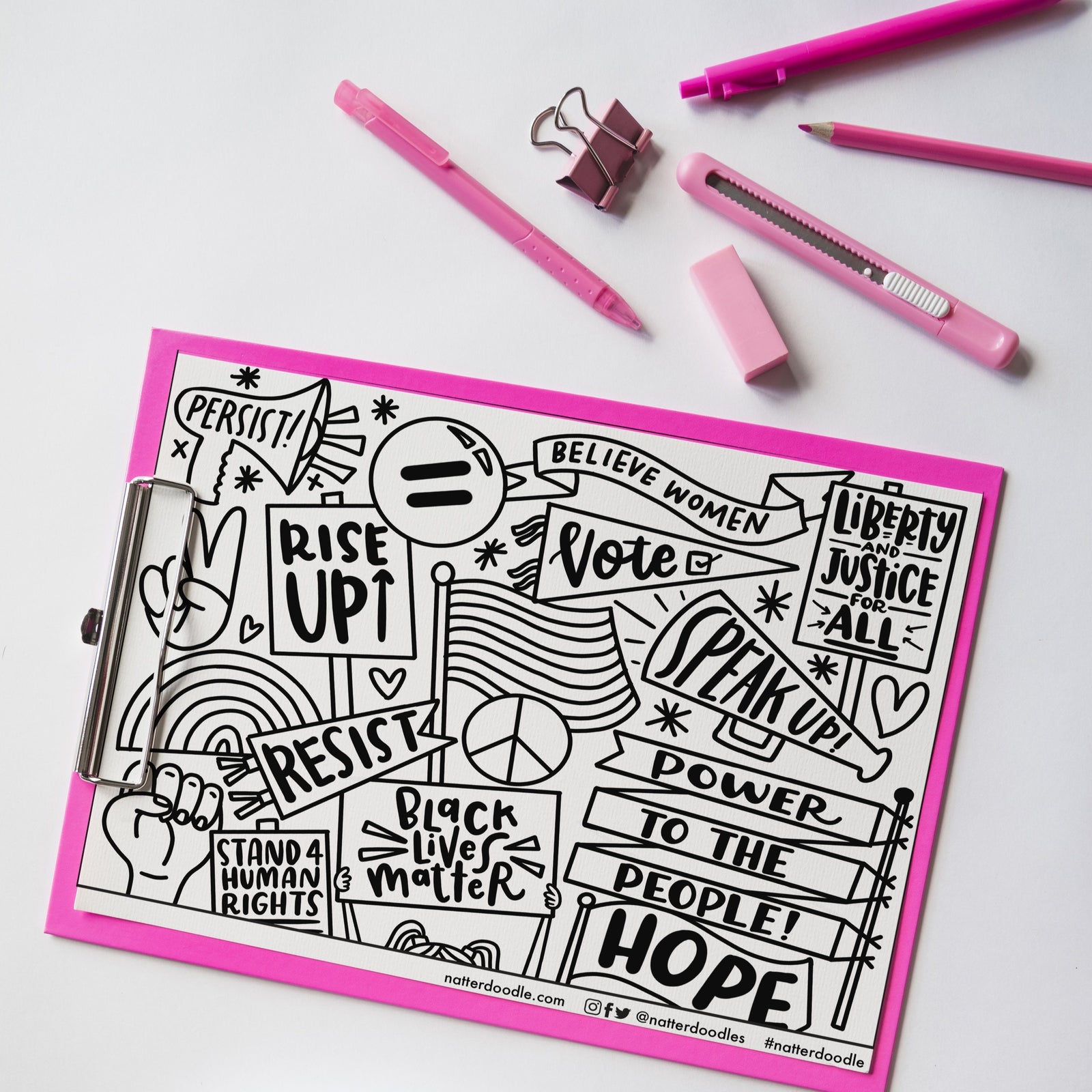 Social Change Coloring Pages + Coloring Protest Signs - Fundraiser for ...